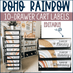 Boho Rainbow 10 Drawer Cart Labels — Stephanie Nash